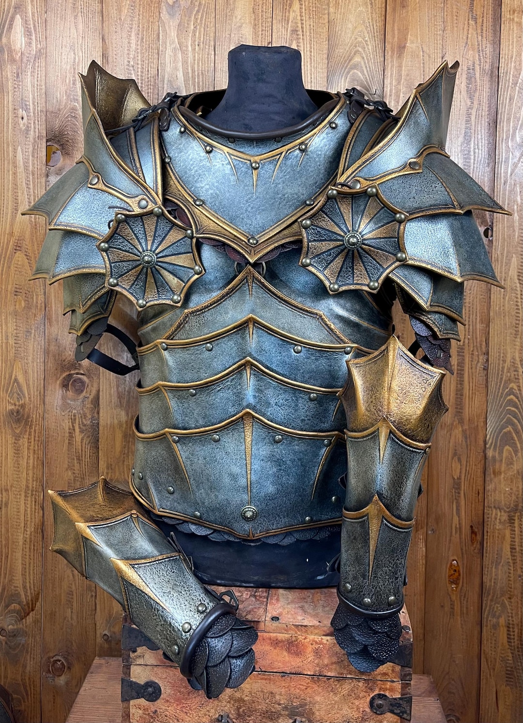 ORLOCK Leather Armor Set: Silver & Gold LARP Cosplay - Etsy