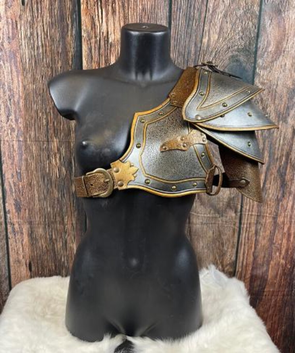 CASTALIA Leather Pauldron and Harness - Handcrafted Greek Style Armor ...