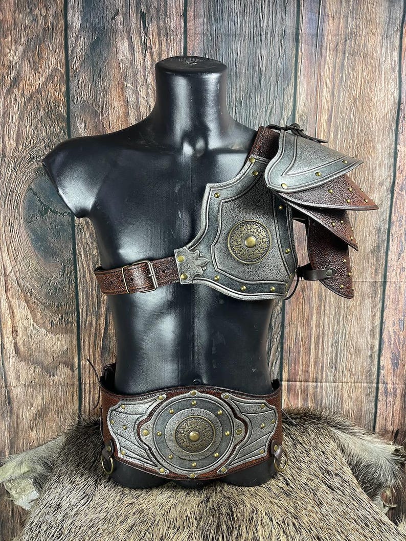 Handcrafted Leather Asymmetrical Armor Set: Larp, Renfair, Cosplay - Etsy