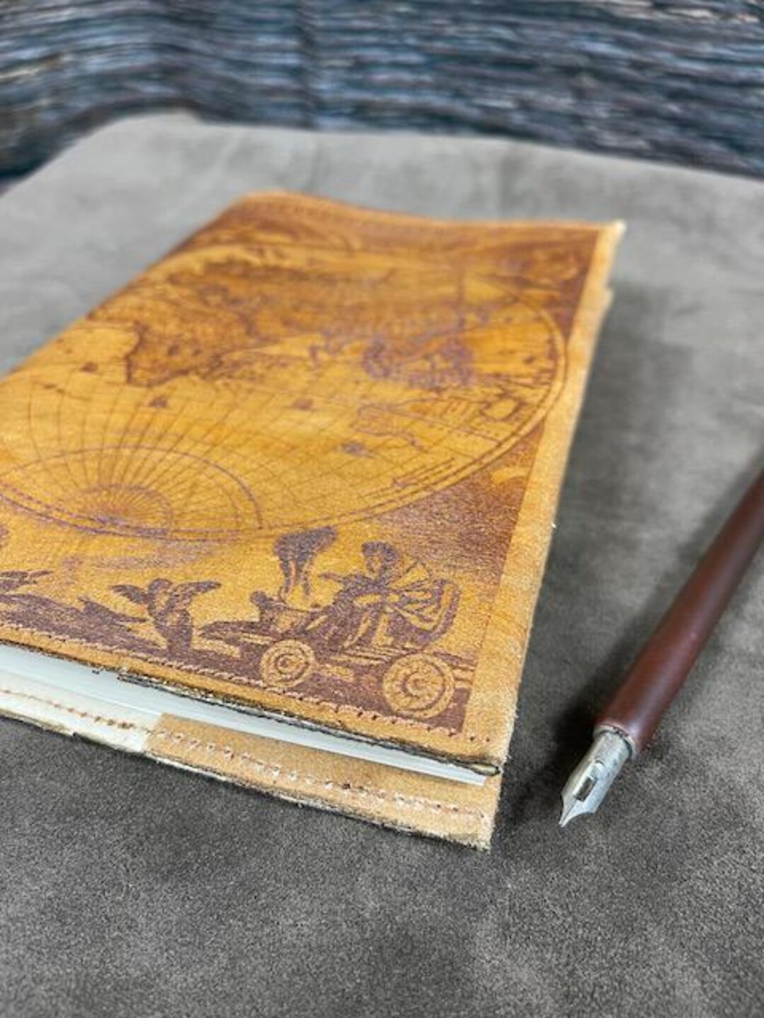 Leather Agenda "ancient Map", Handcrafted in Italy for LARP, ROLEPLAY ...