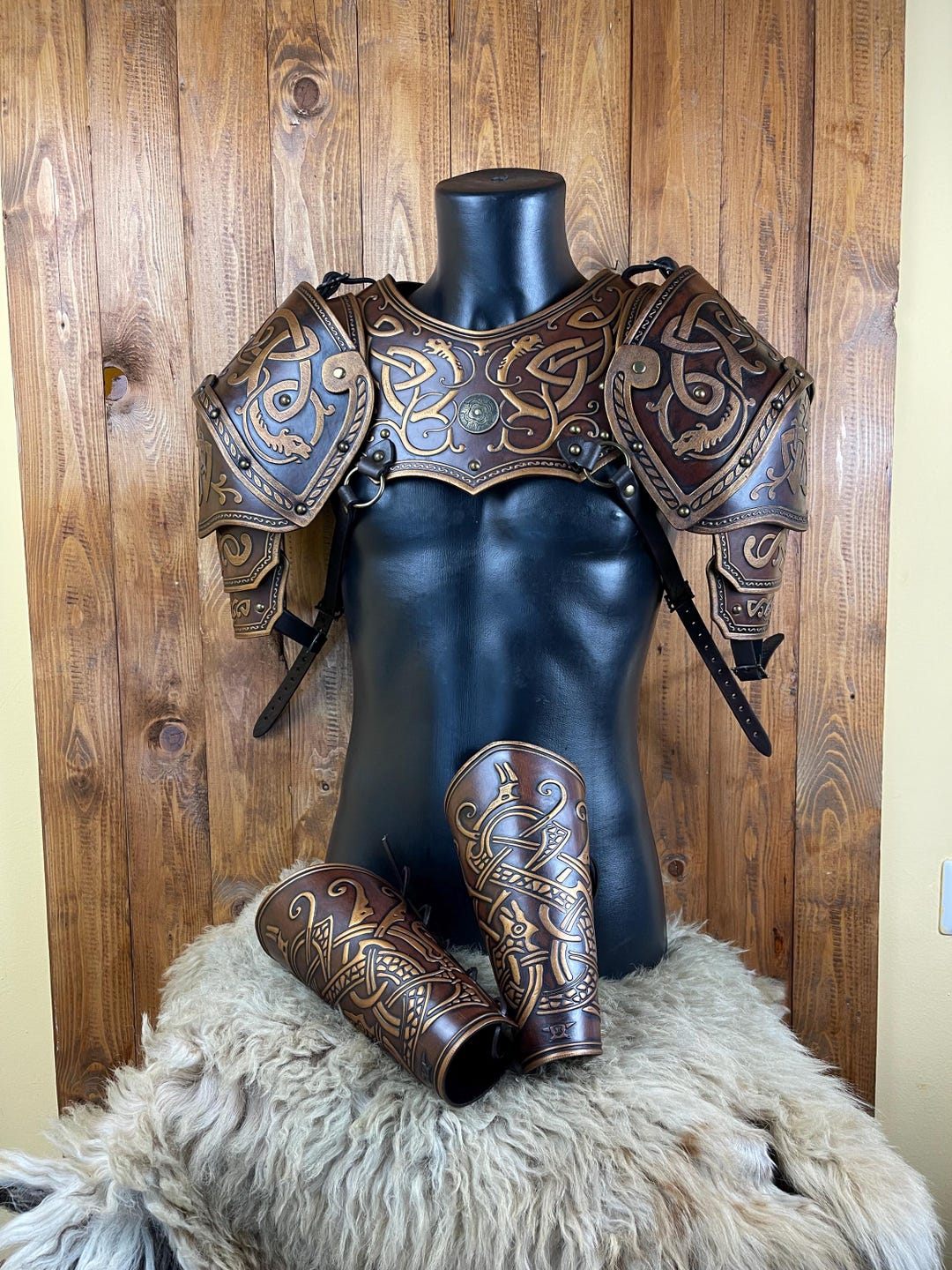 Ragnarok Burgundy and Gold Armor Set Handcrafted LARP, Cosplay, Cinema ...