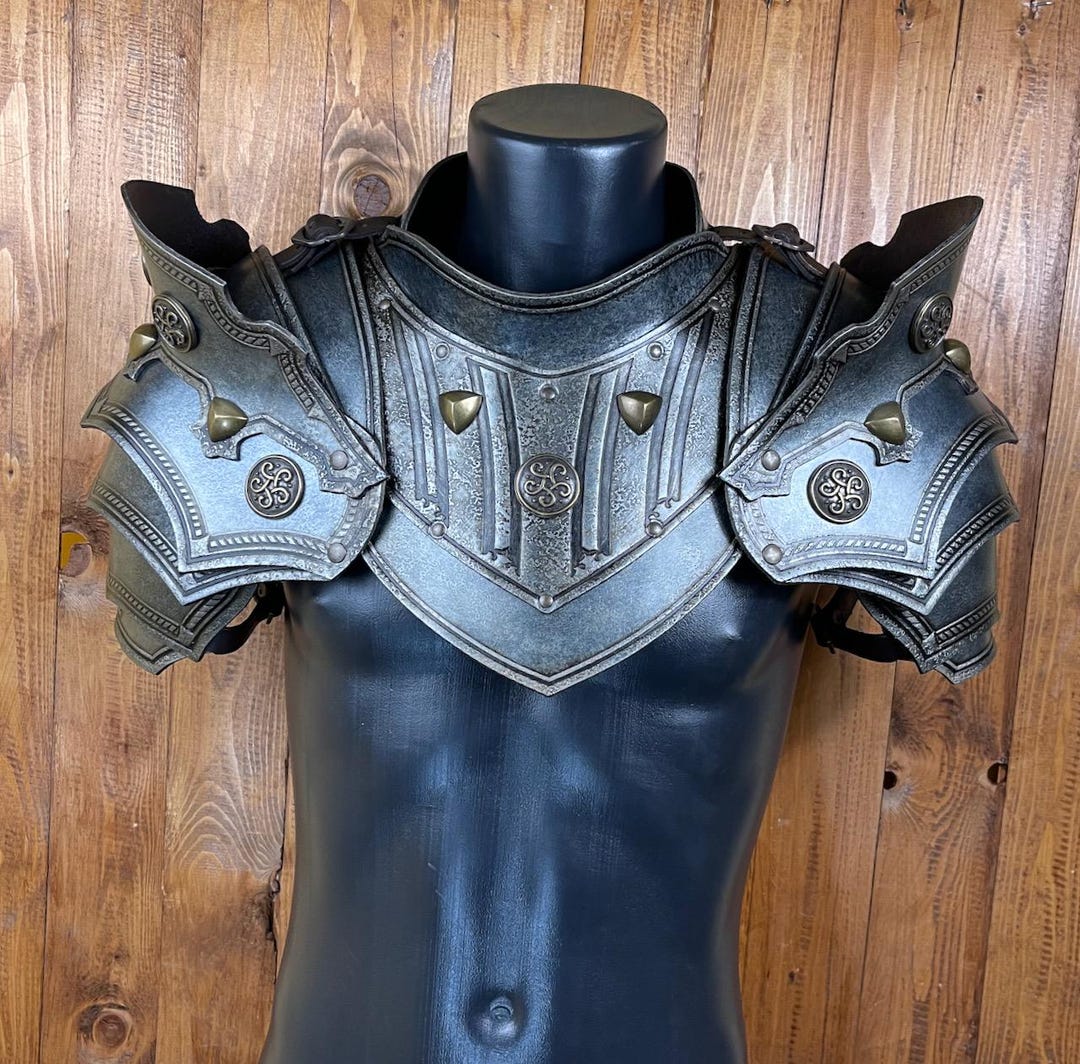Leather BATTLE CLERIC Set Pouldrons and Gorget, Handcrafted - Perfect ...
