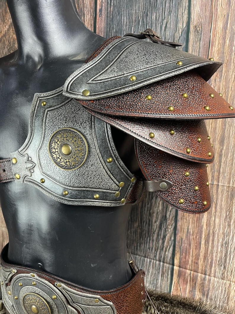 VATOR Leather Asymmetrical Armor Set: Larp, Renfair, Cosplay - Etsy