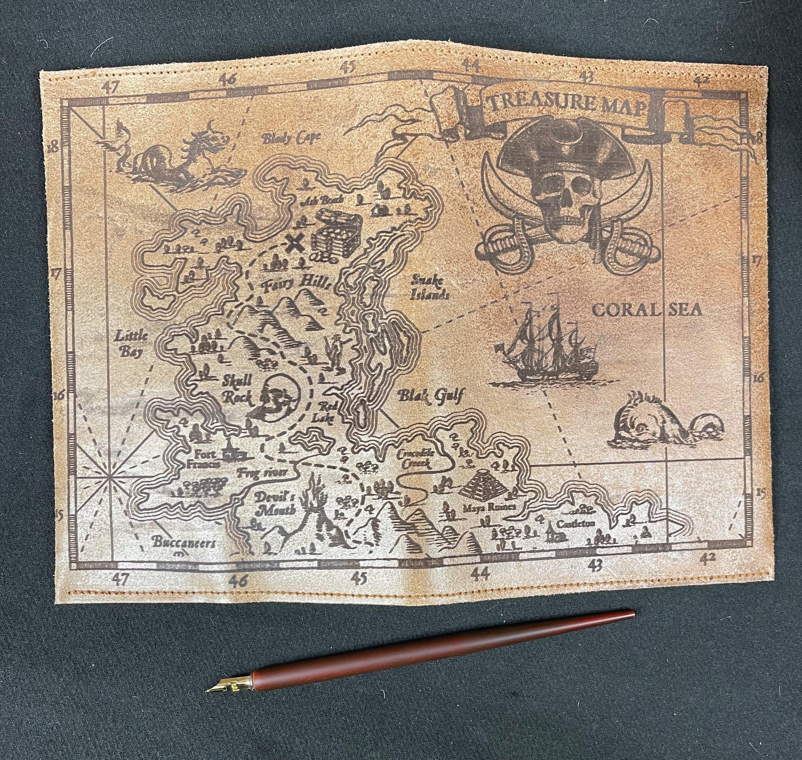 Handcrafted Pirate Map Leather Diary - Larp Cosplay Notebook Journal ...