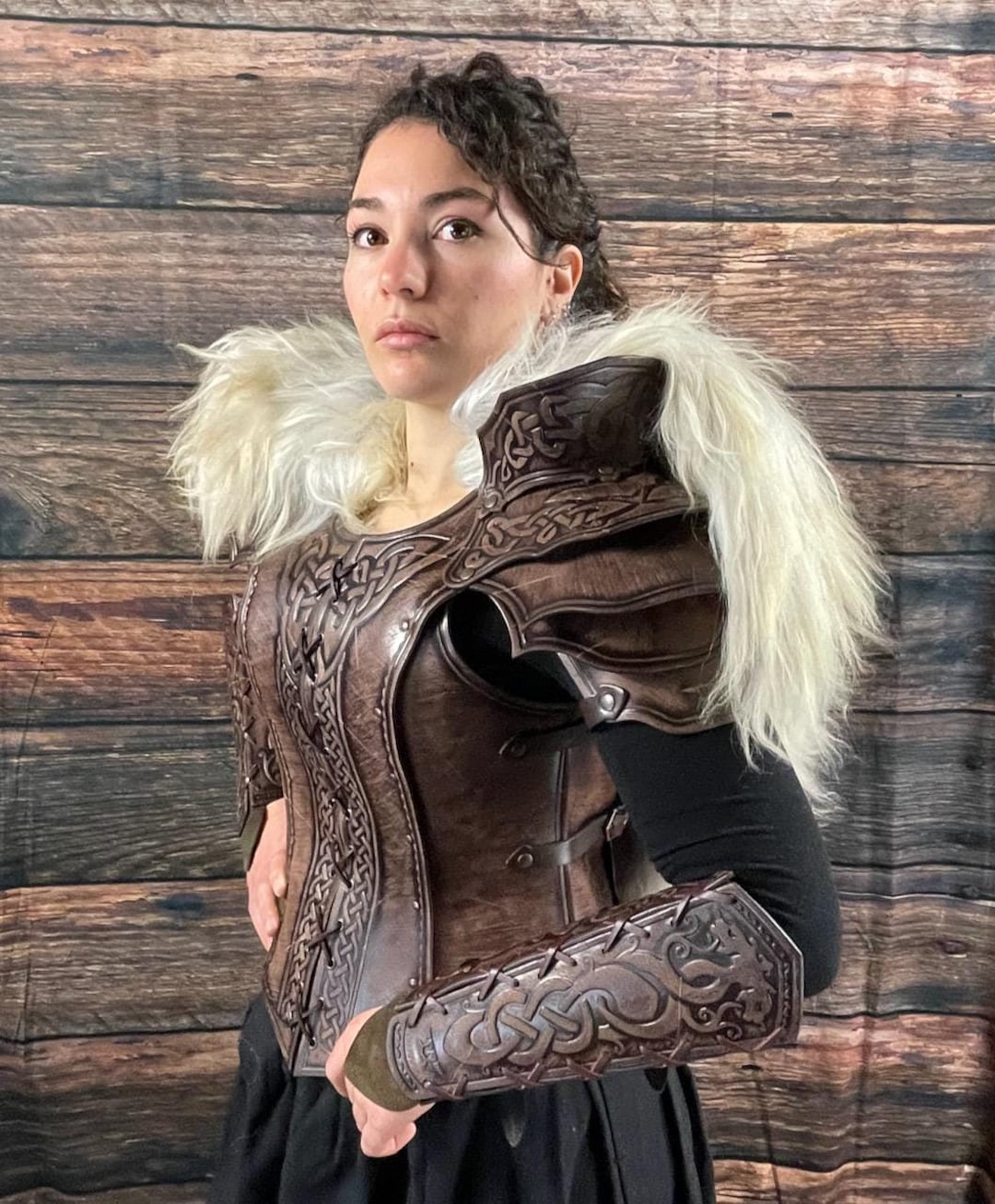 Weathered Leather Shieldmaiden Armor Set - Handmade - Perfect for Larp ...