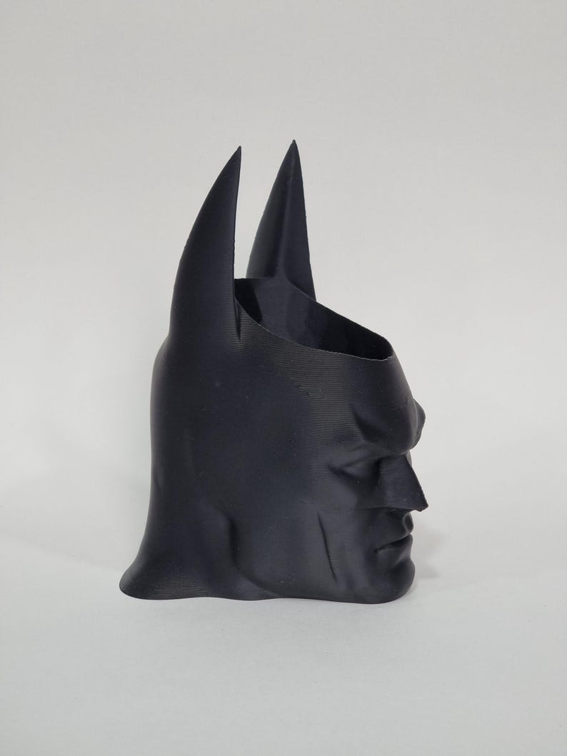 3D Printed Batman Pen Holder Black Batman Figurine PLA Plastic Desk ...