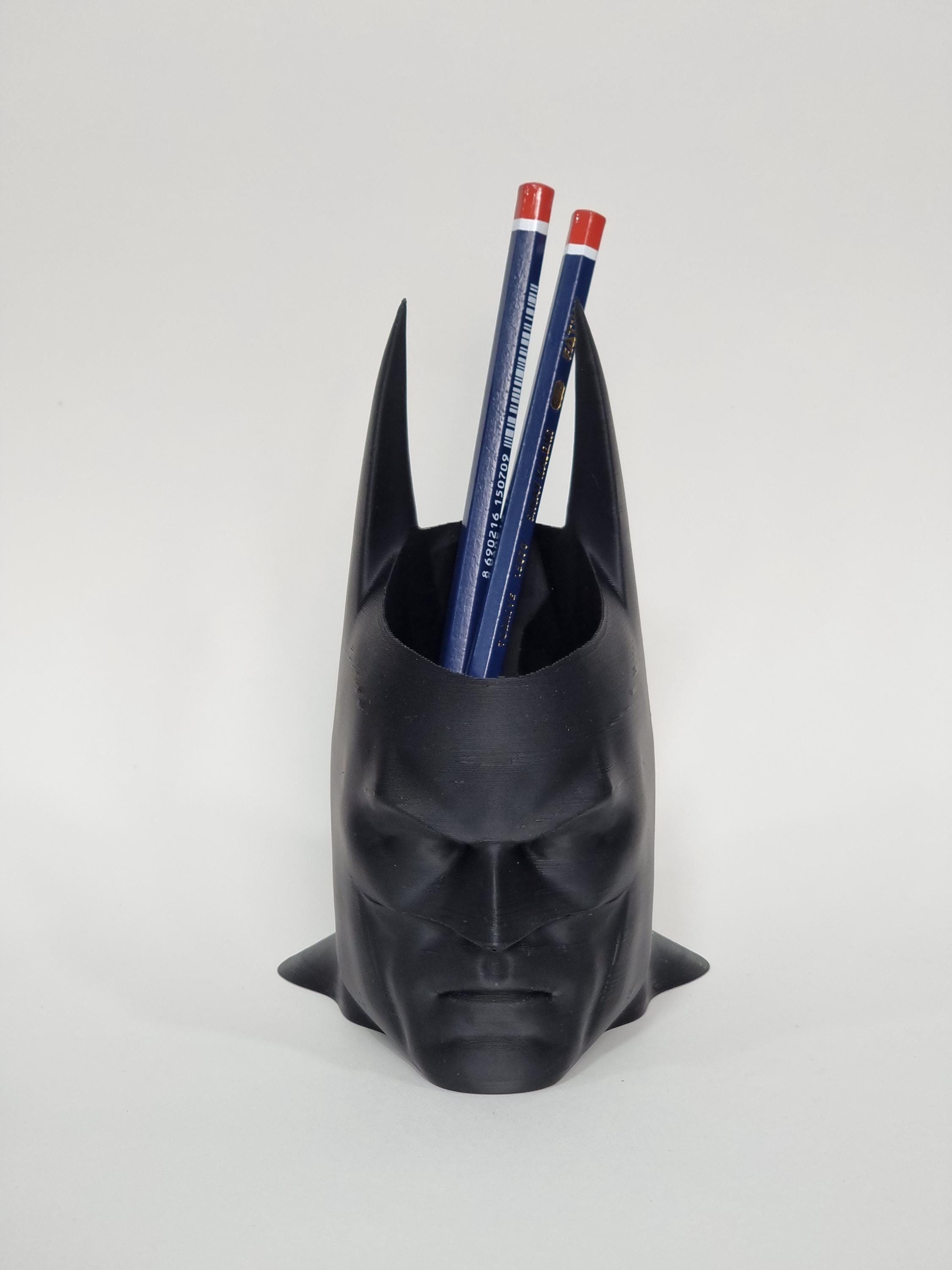 3D Printed Batman Pen Holder Black Batman Figurine PLA Plastic Desk ...