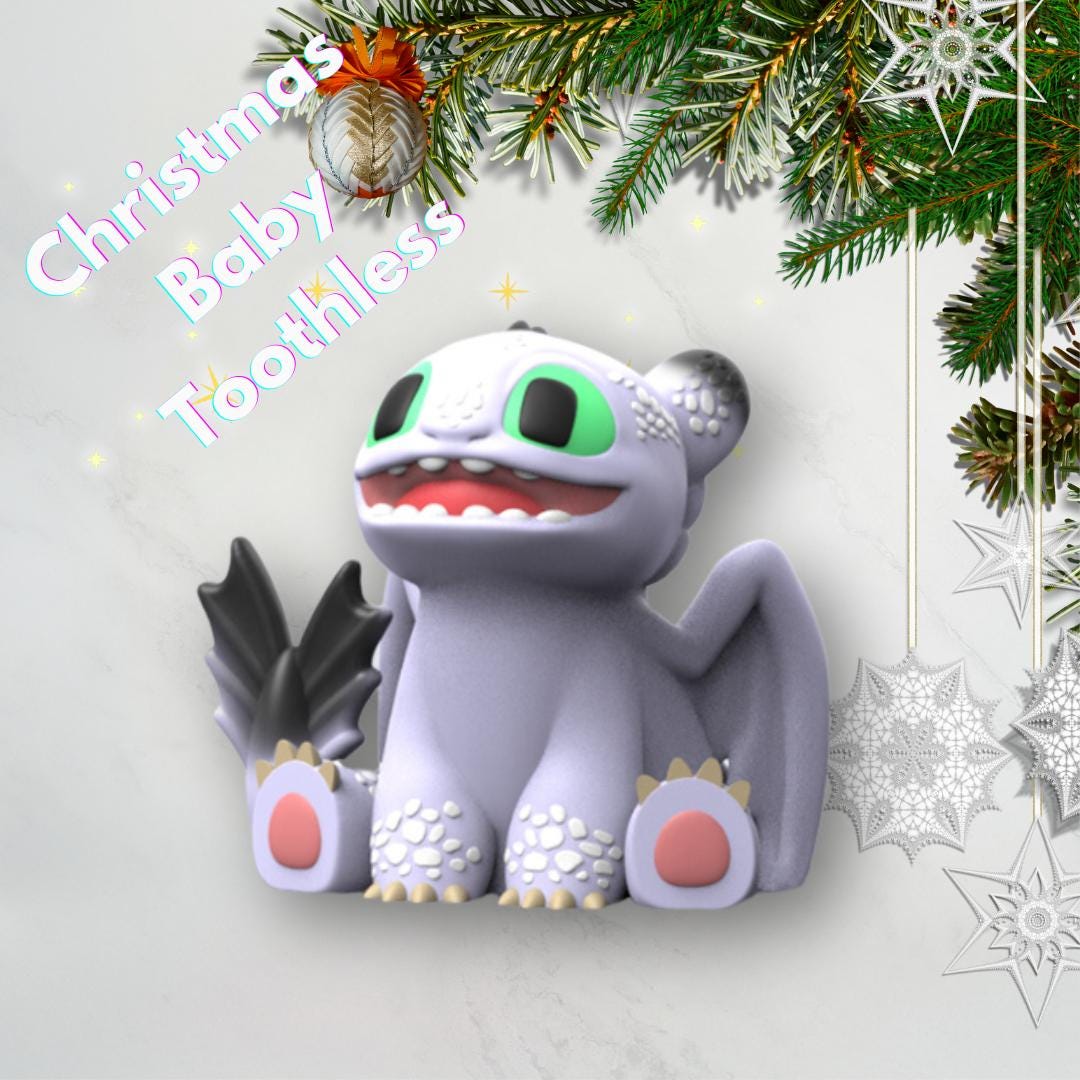 3D Printed Light Fury Christmas Ornament How to Train Your Dragon ...