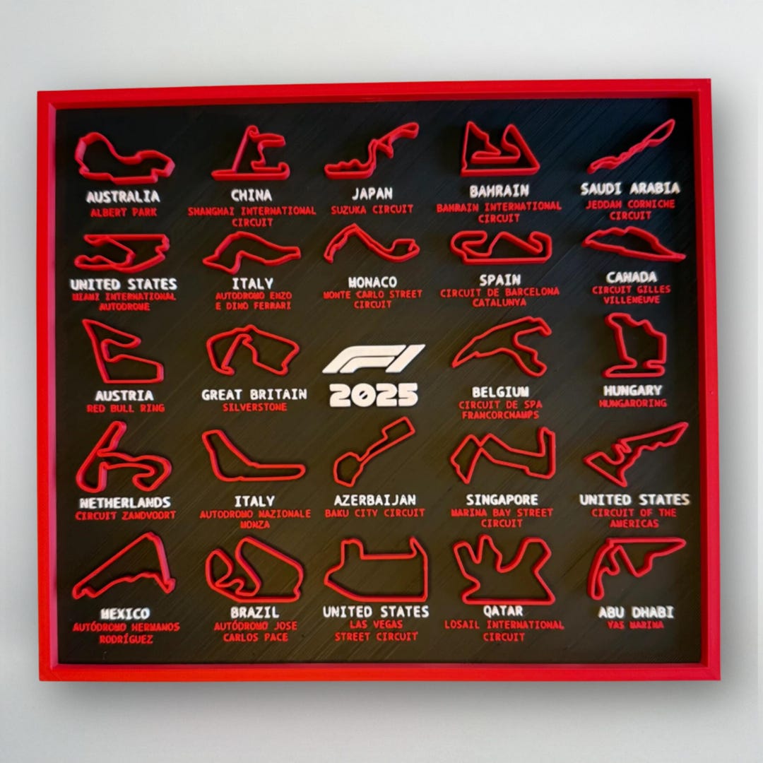 3D Printed F1 Circuit Model for Racing Fans Unique Grand Prix Souvenir ...