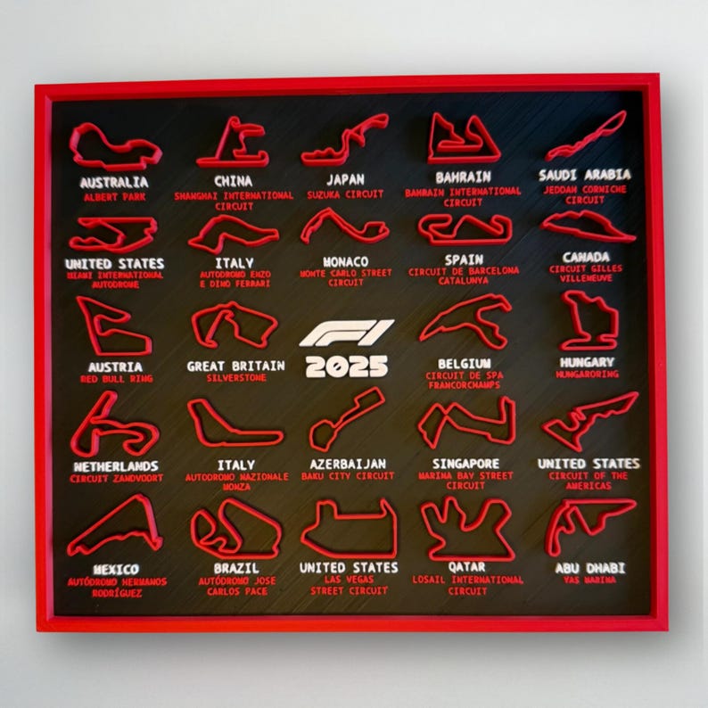 3D Printed F1 Circuit Model for Racing Fans Unique Grand Prix Souvenir ...