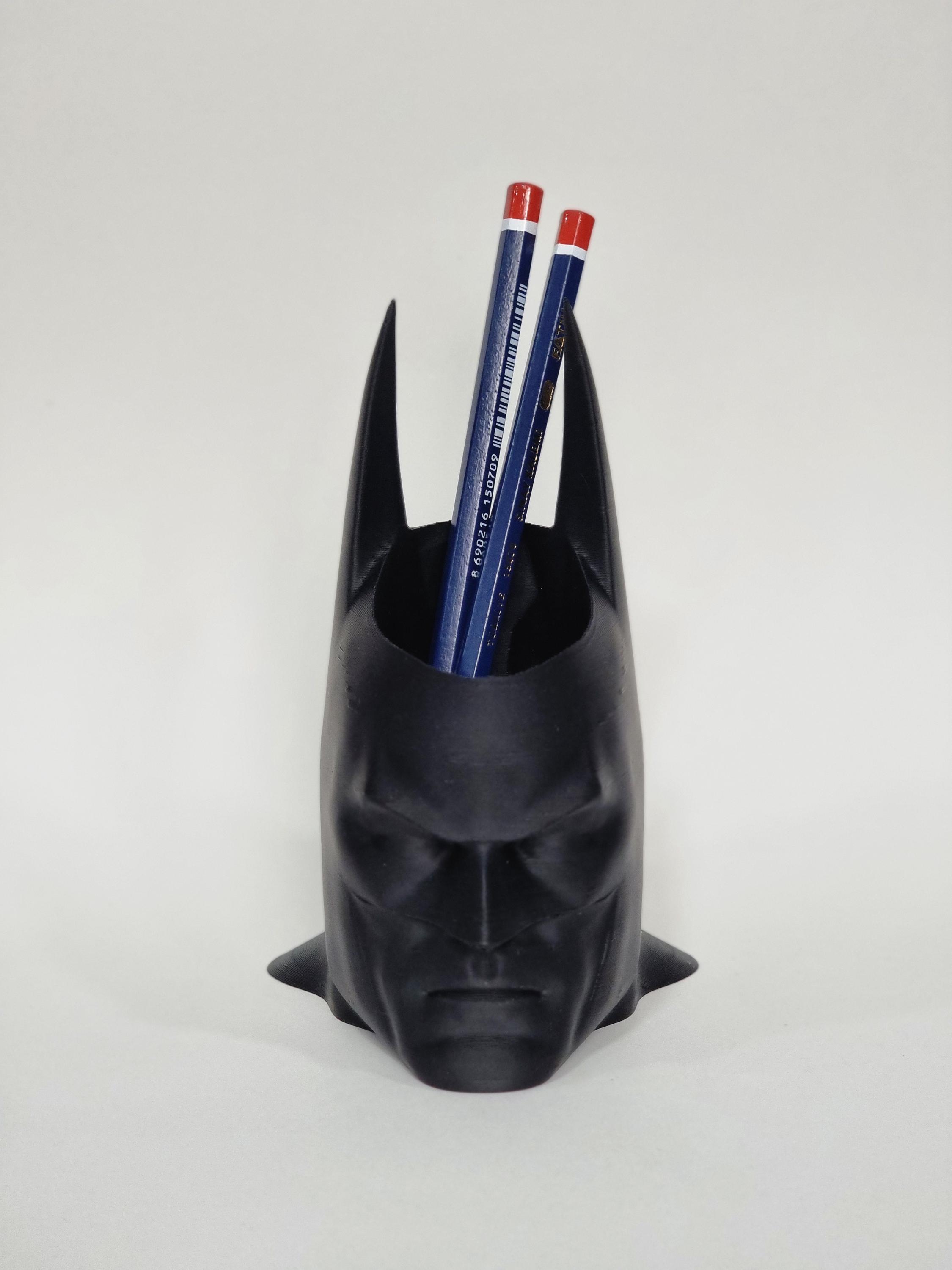 3D Printed Batman Pen Holder Black Batman Figurine PLA Plastic Desk ...