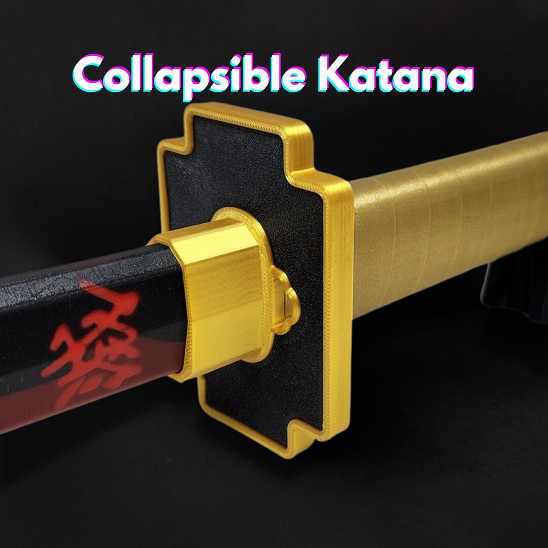 Collapsible Sun-themed Katana 3D Printed Sword, Elegant Cosplay Prop ...