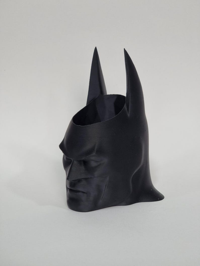 3D Printed Batman Pen Holder Black Batman Figurine PLA Plastic Desk ...