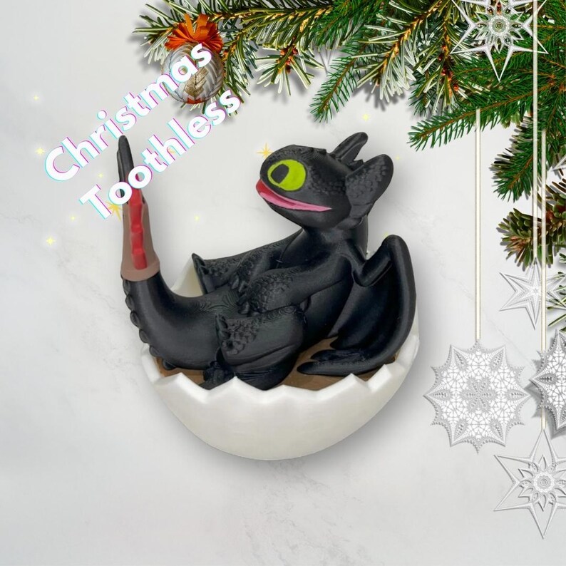 3D Printed Toothless Christmas Egg How to Train Your Dragon Inspired ...