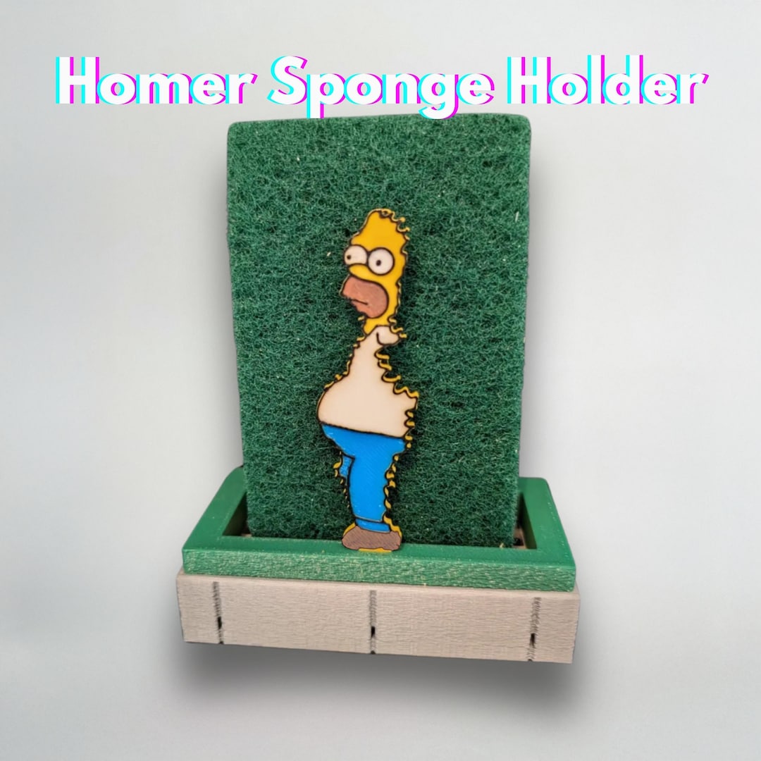 Homer Simpson Bush Meme Sponge Holder Funny Kitchen Accessory, 3D Printed Gift for Simpsons Fans ...