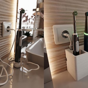 Toothbrush Holder – Hides Cables, With Concealed Cable Management for ...