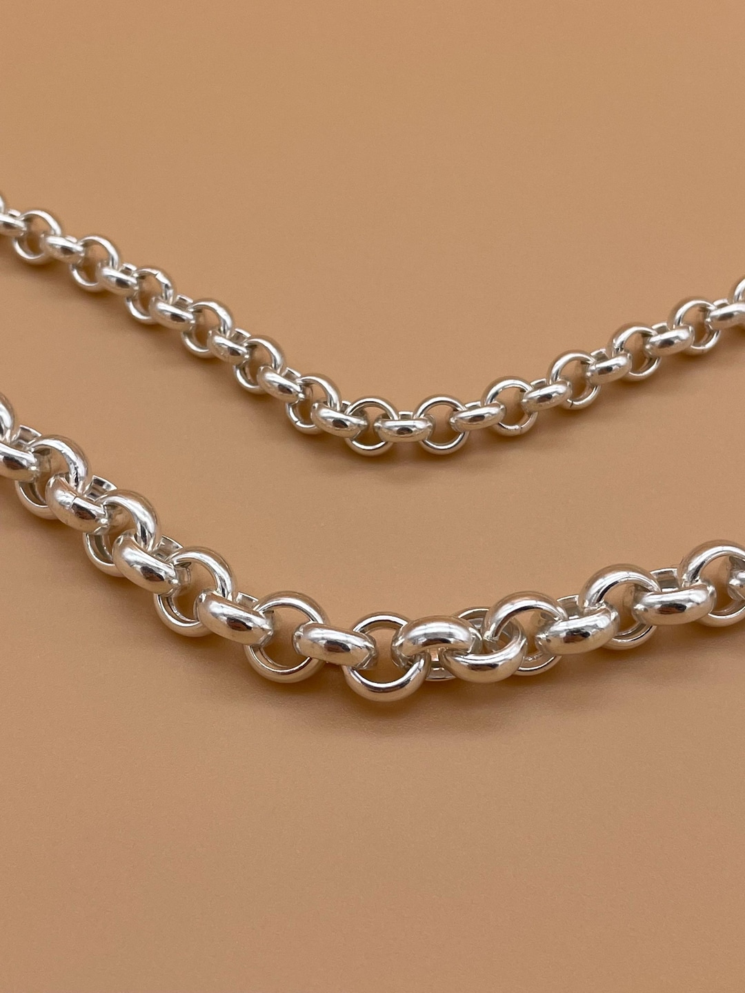 925 Sterling Silver Rolo Chain Necklace, Rolo Becher Chain, Round Rolo ...
