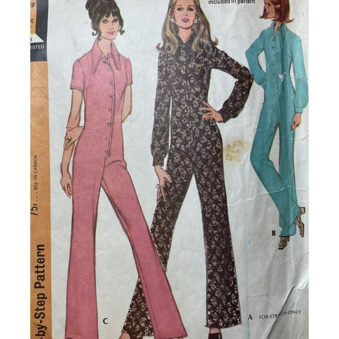 Vtg Mccall's 1970s Pattern 2296 Retro Mod Jumpsuit - Etsy