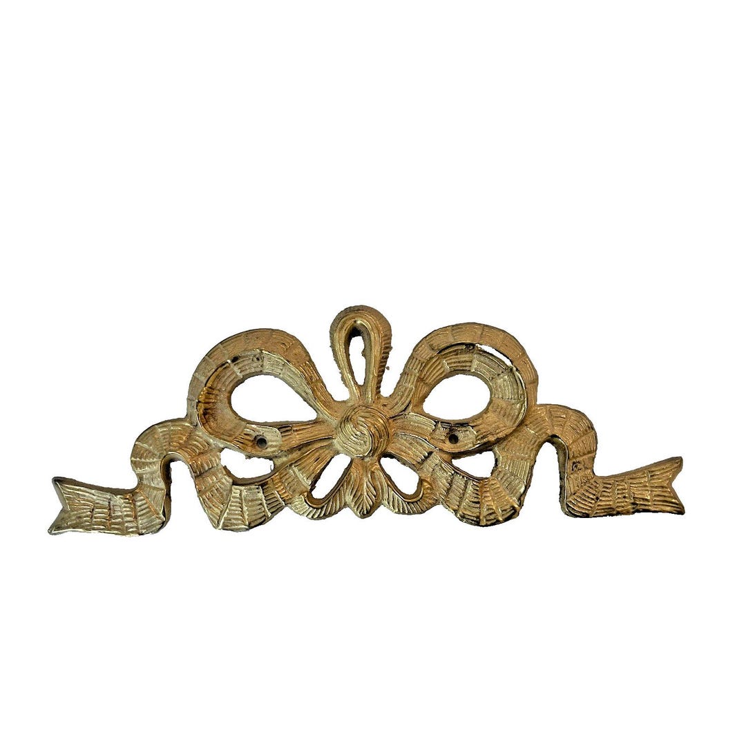 Vintage Solid Brass Ribbon Bow Wall Pediment Decor 3 X 8" - Etsy