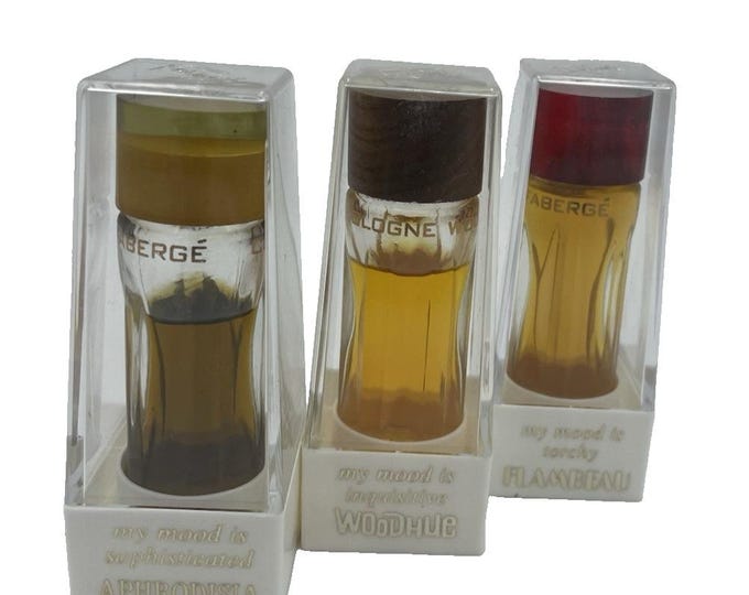 Vintage Faberge Cologne Threesome Set - Aphrodisiac, Woodhue & Flambeau ...