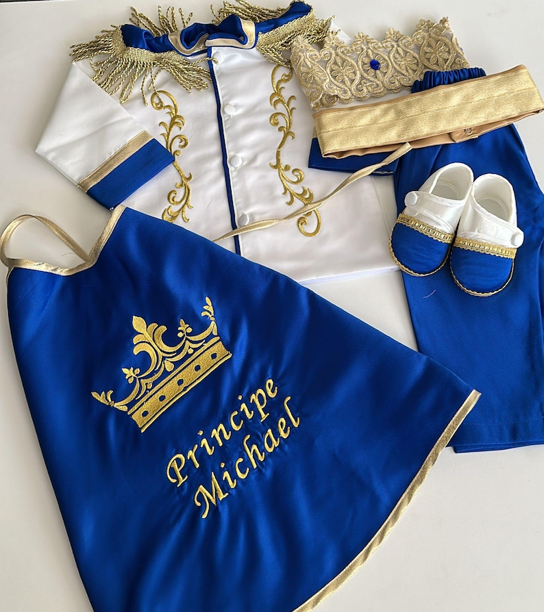 Royal Blue Prince Costume Set: Personalized Cape, Crown, Baby Party ...