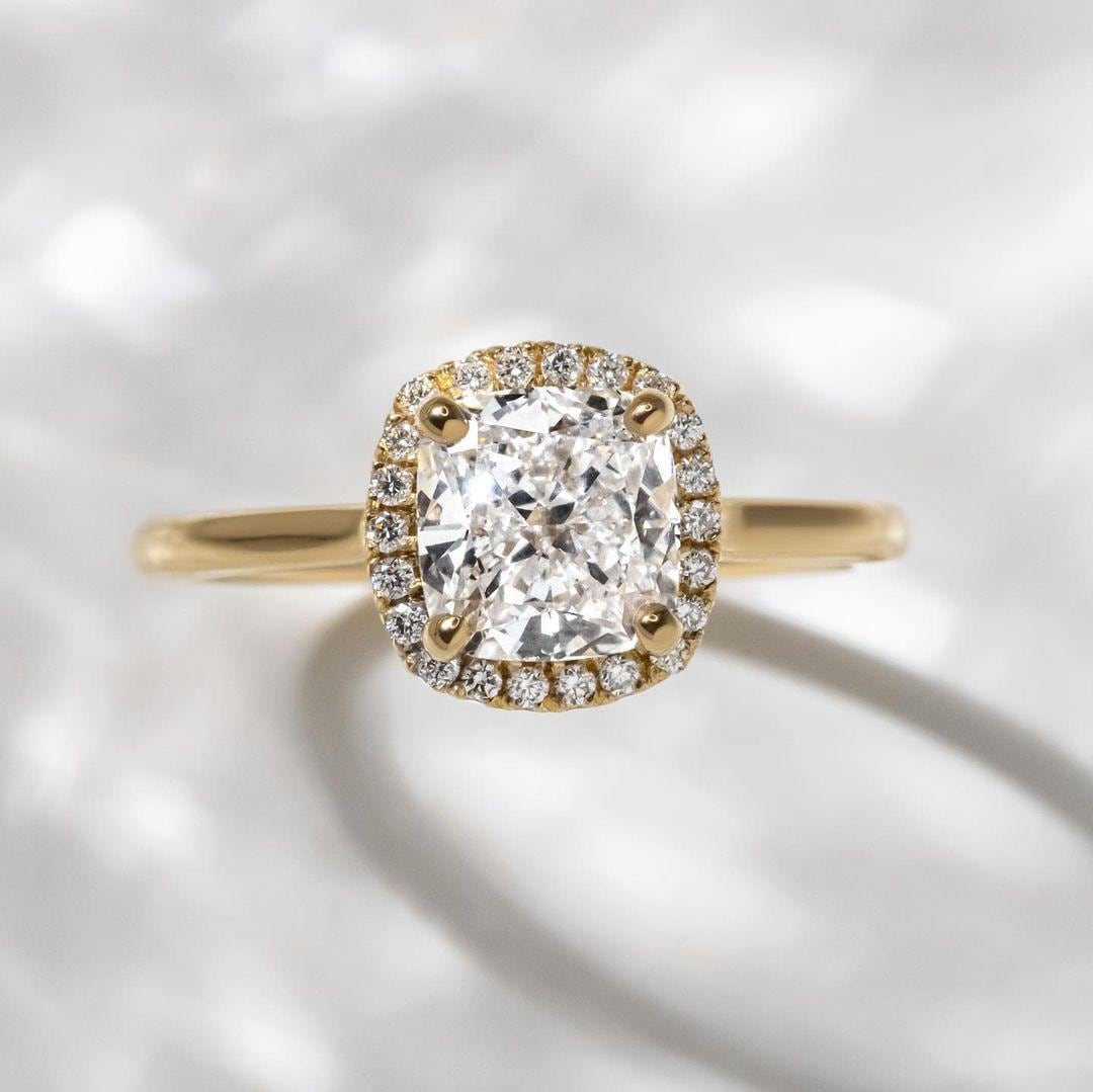 2nd Pay) Custom Order (estelle) ==> 18K White Gold Cushion Cut ...