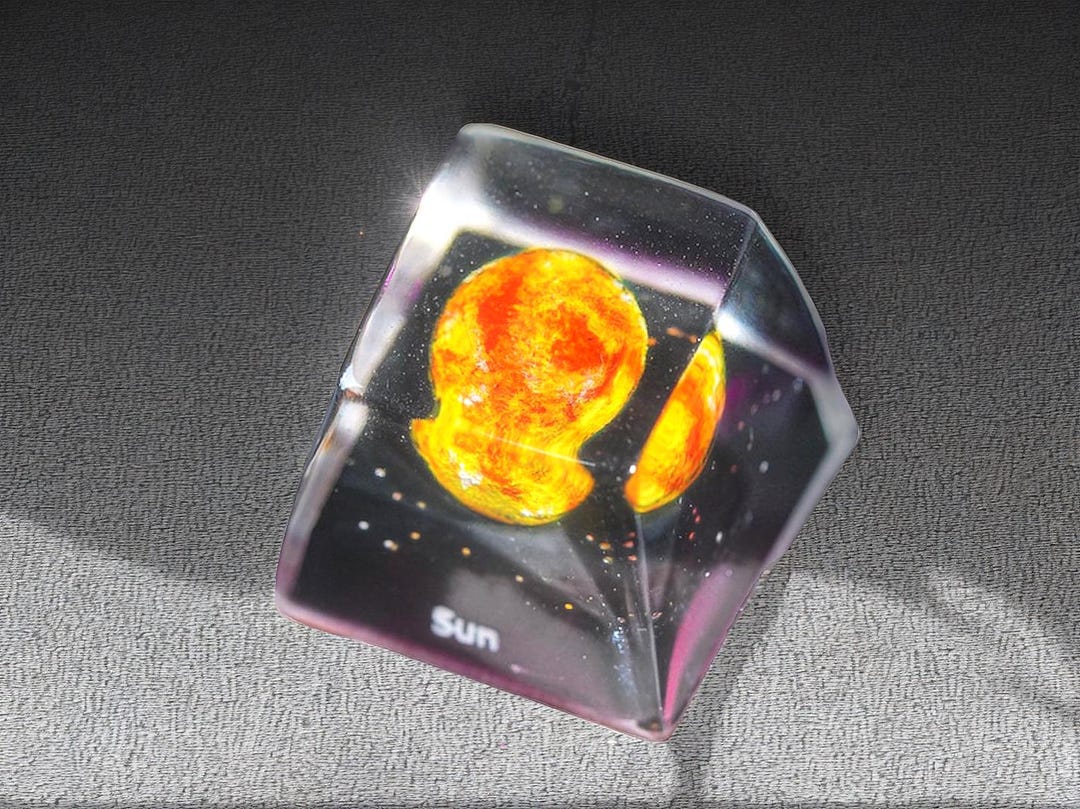 SALE 40% Sun Planet Artisan Keycap Set, Sa Profile Resin Keycaps for ...