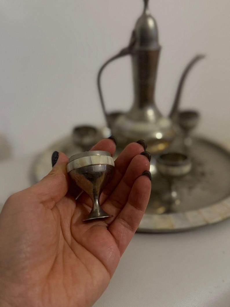 Vintage Middle Eastern Coffee Set-brass and Mother of Pearl Inlay ...