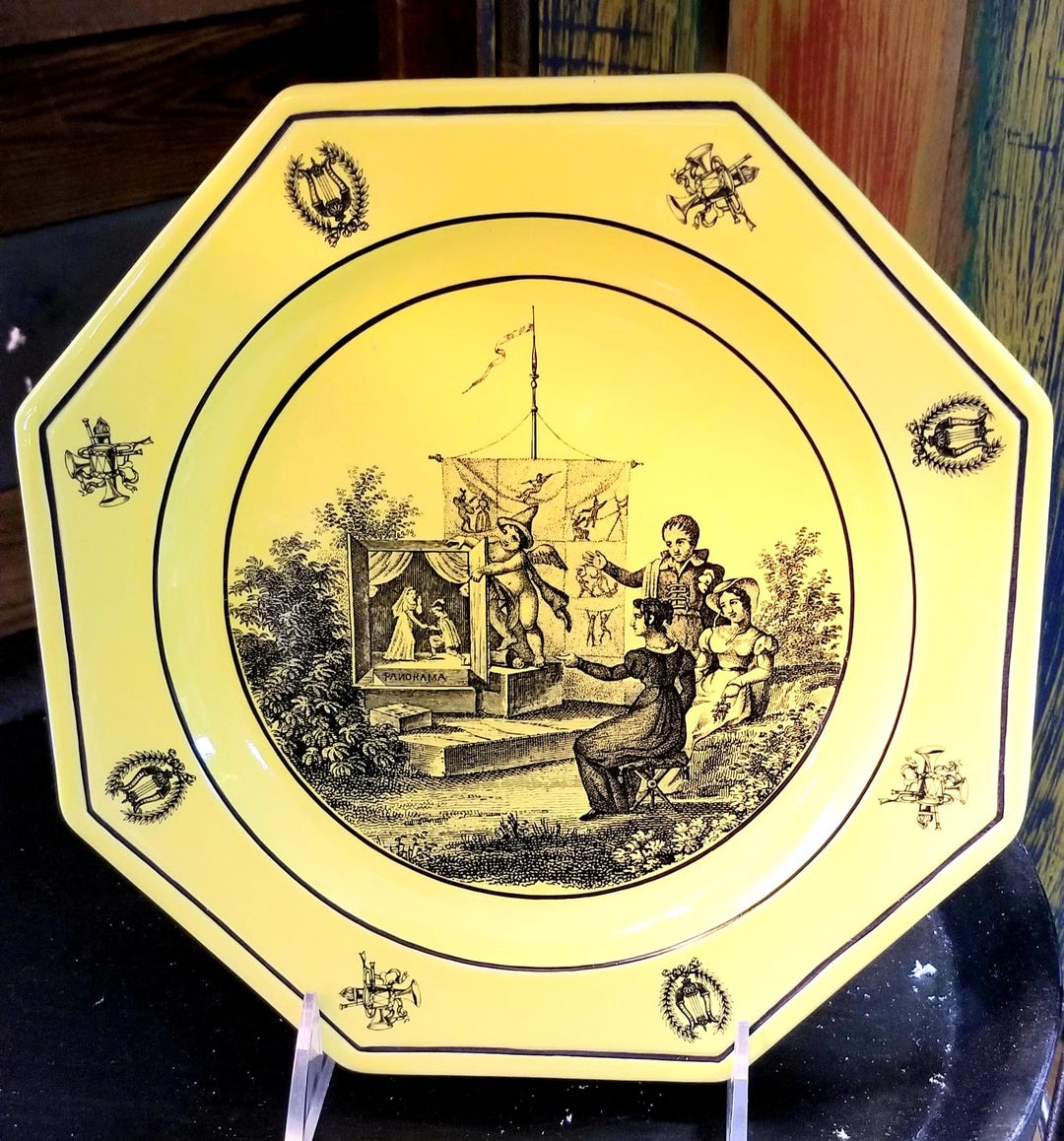 Mottahedeh Yellow 8" Octagon Plate - Etsy