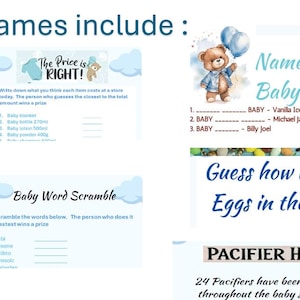 Teddy Bear Baby Shower Bundle: Decor & Games - Etsy