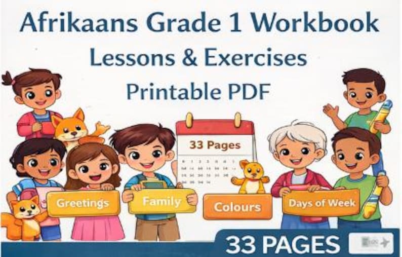 Afrikaans Grade 1 Workbook | Lessons & Exercises | Printable PDF - Etsy