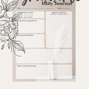 Printable Mindfulness Journal for Daily Reflection Instant Digital ...