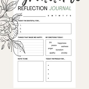Printable Mindfulness Journal for Daily Reflection – Instant Digital ...