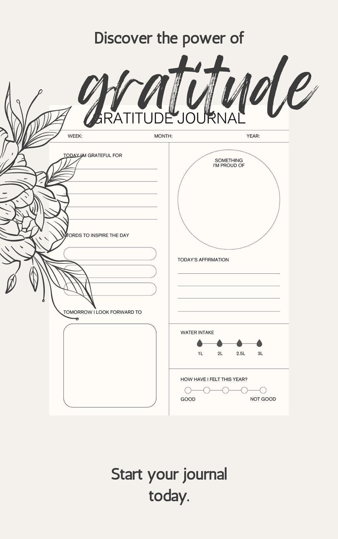 Printable Mindfulness Journal for Daily Reflection – Instant Digital ...