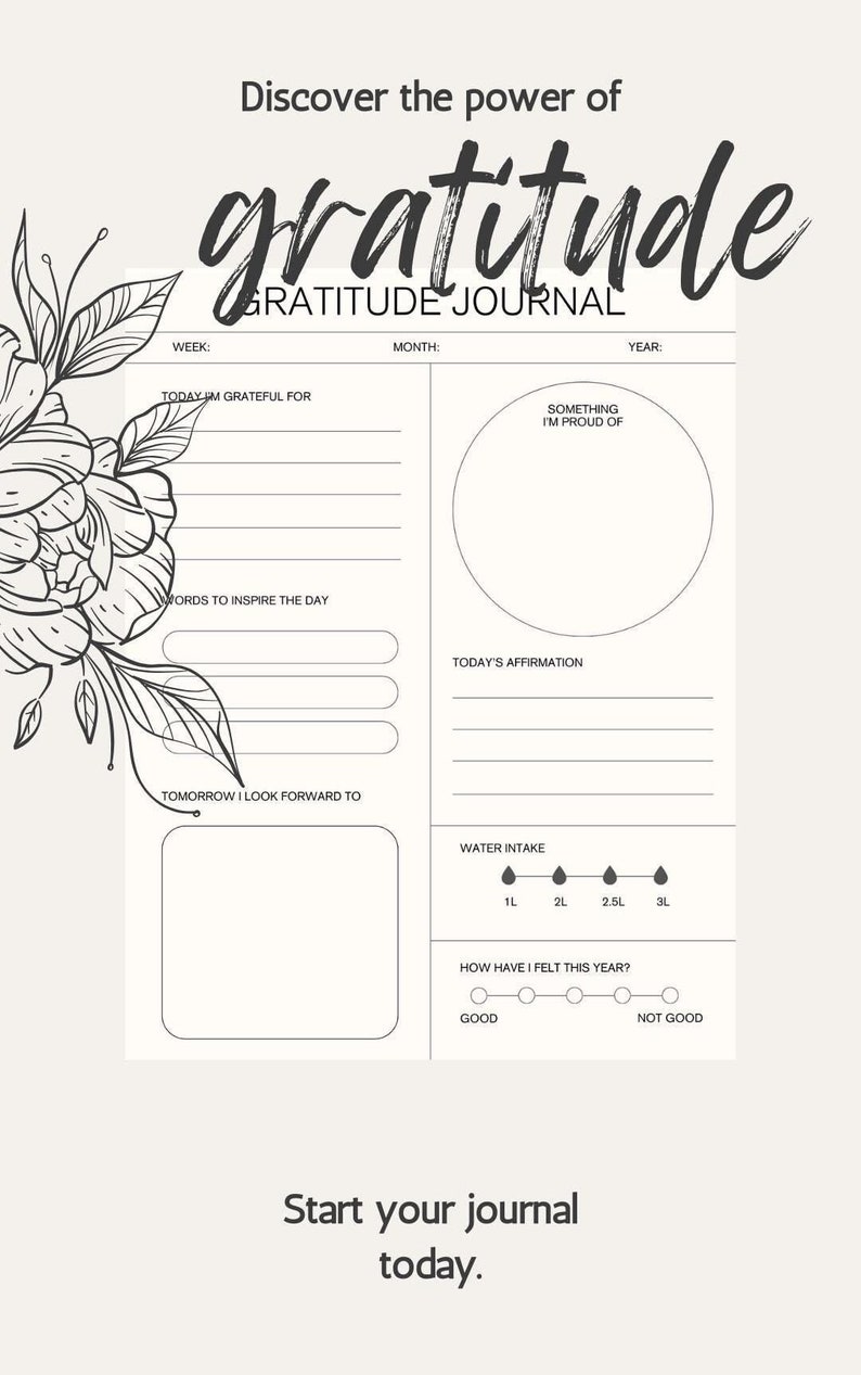 Printable Mindfulness Journal for Daily Reflection Instant Digital ...