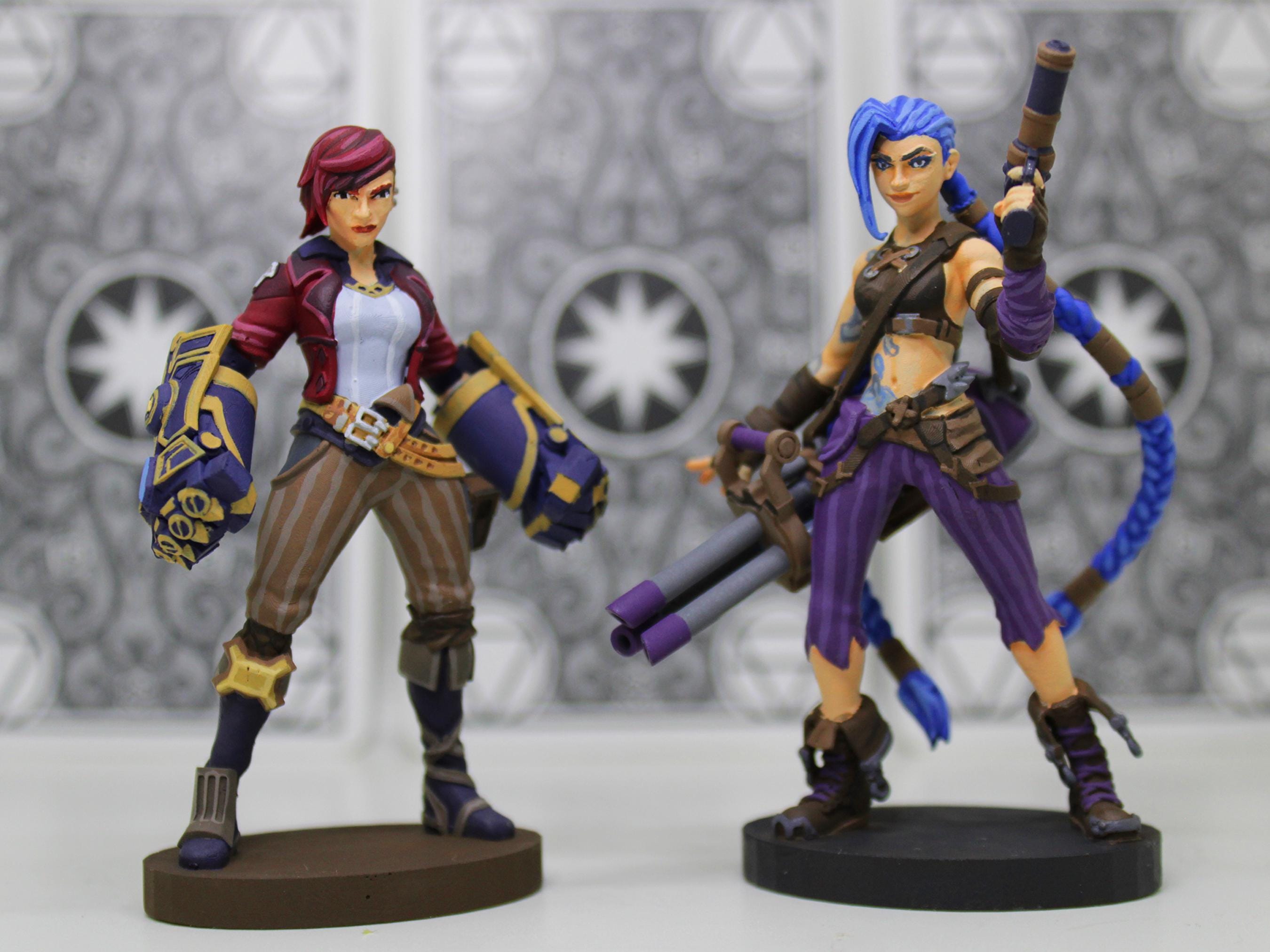 Arcane- Jinx and VII - League of Legends - Custom Collectible - Hand-painted 3D Printed Resin ...
