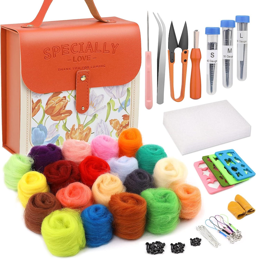 Needle Felting Kit With Felting Wool, DIY Felting Kit for Beginners ...