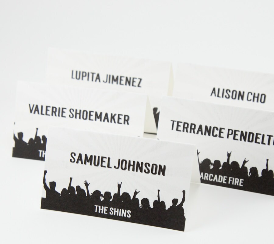 Rock Concert Place Card Wedding Decor Escort Seating Name - Etsy