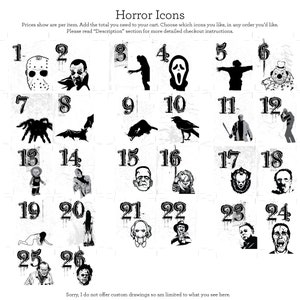 Halloween Monsters Table Number for Horror Themed Weddings or Parties ...