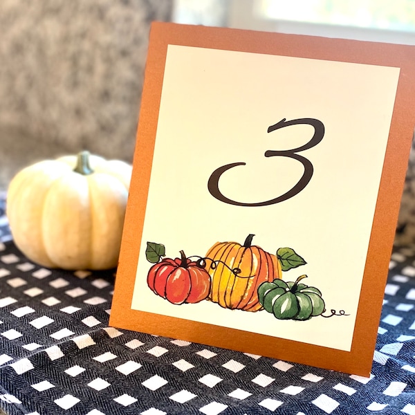 Pumpkin Table Number - Etsy