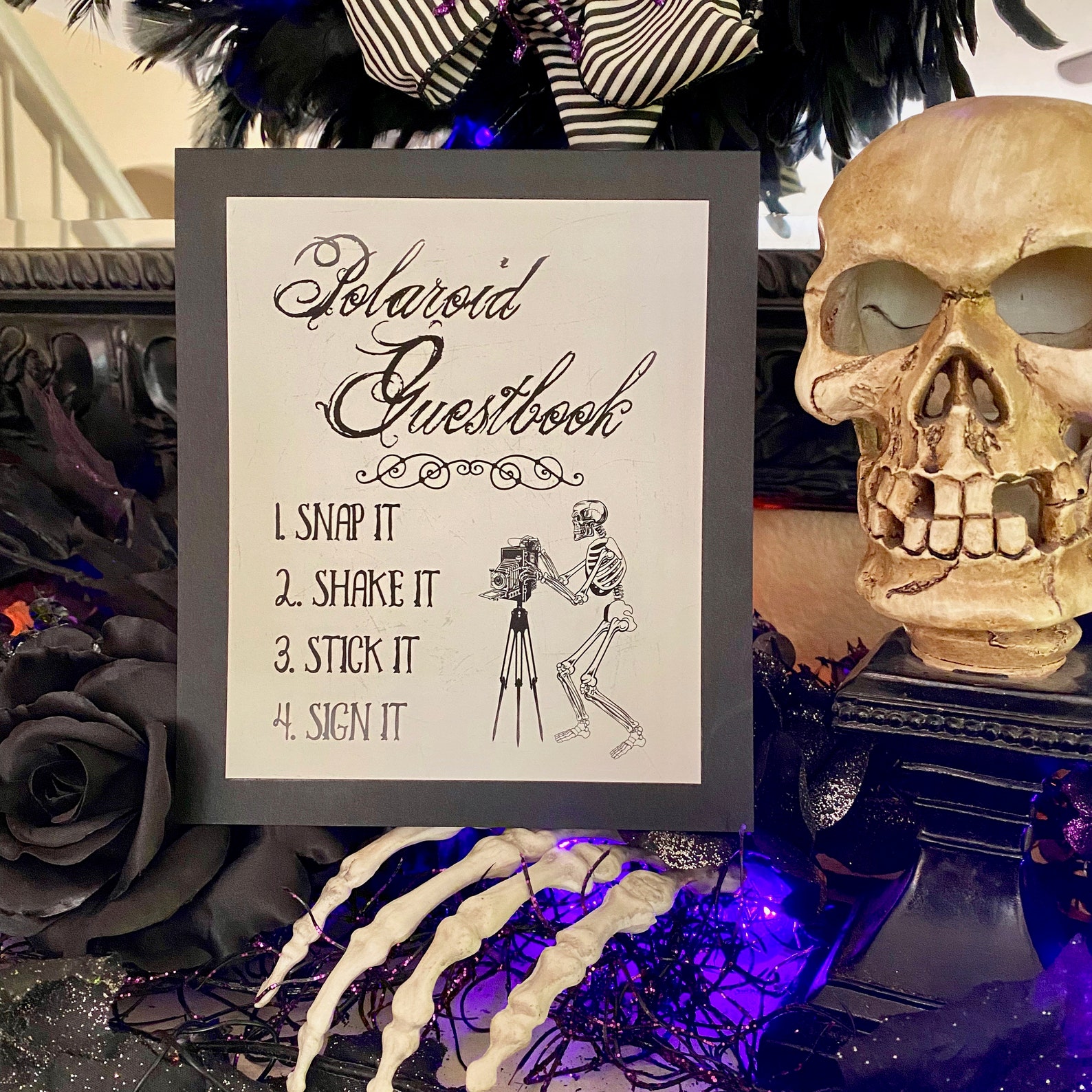 Gothic Skeleton Photo Guest Book Sign: Snap It, Wedding Decor - Etsy