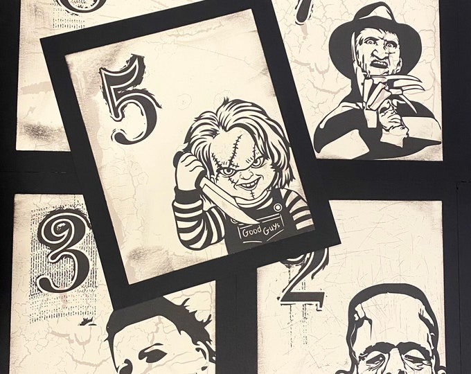 Halloween Monsters Table Number for Horror Themed Weddings or Parties ...