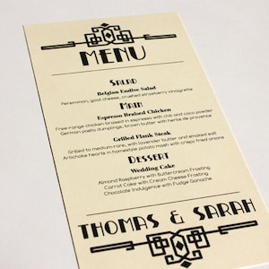 Craftsman Deco Menu for Weddings or Events, Fully Customized to Your ...