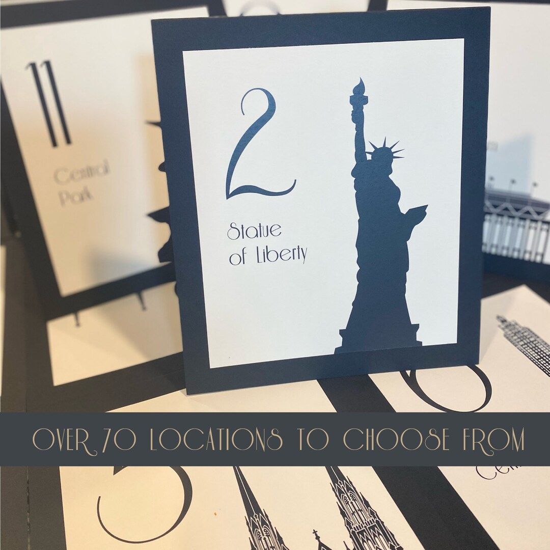 NYC Printed Table Number for Wedding Reception or Parties - Etsy