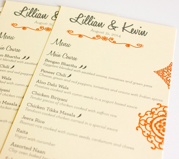 Indian Wedding Menu Ideas