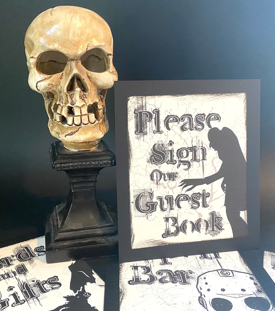 Horror Monsters Wedding Reception Printed Sign for Gothic Halloween ...