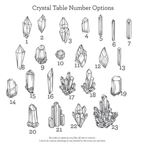 Crystals and Watercolors Table Number for Wedding or Party Decor ...