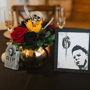 Halloween Monsters Table Number for Gothic Horror Themed Weddings or ...