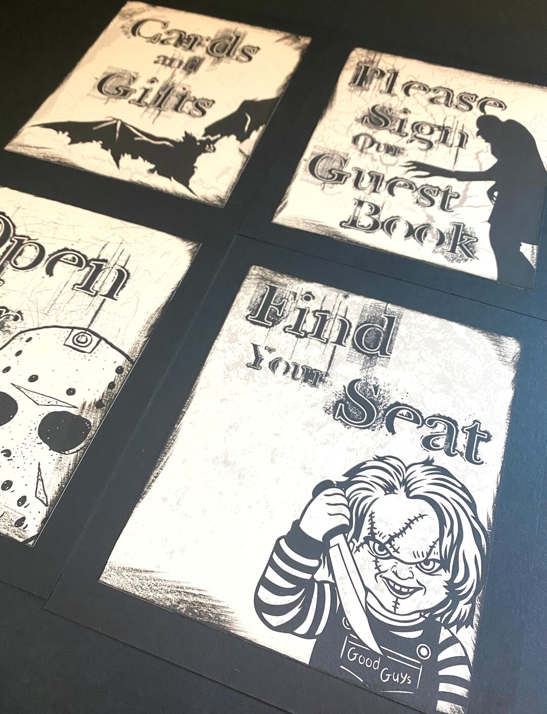 Horror Monsters Wedding Reception Printed Sign for Gothic Halloween ...