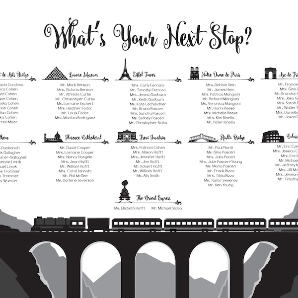 Train Wedding Seating Chart - Etsy